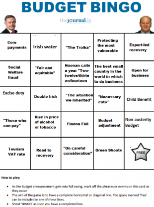 PLAY: Budget Bingo 2015 · TheJournal.ie