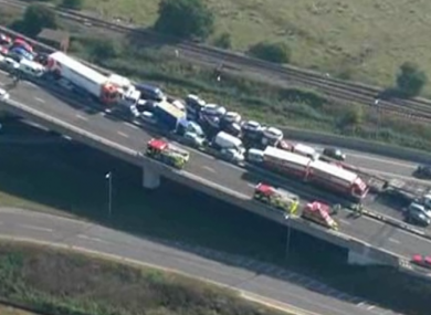 Eight seriously injured in 100 vehicle UK motorway pile-up