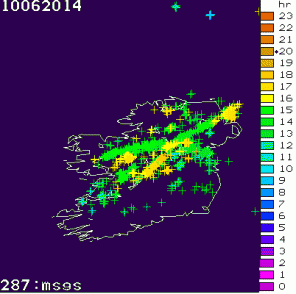 Check out at all the lightning strikes over Ireland yesterday
