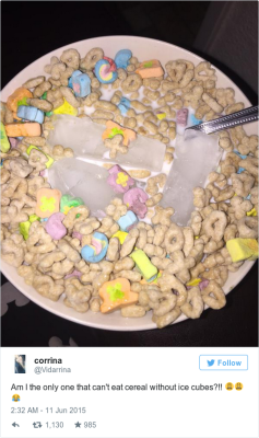 Eating cereal with ice cubes is now a thing · The Daily Edge